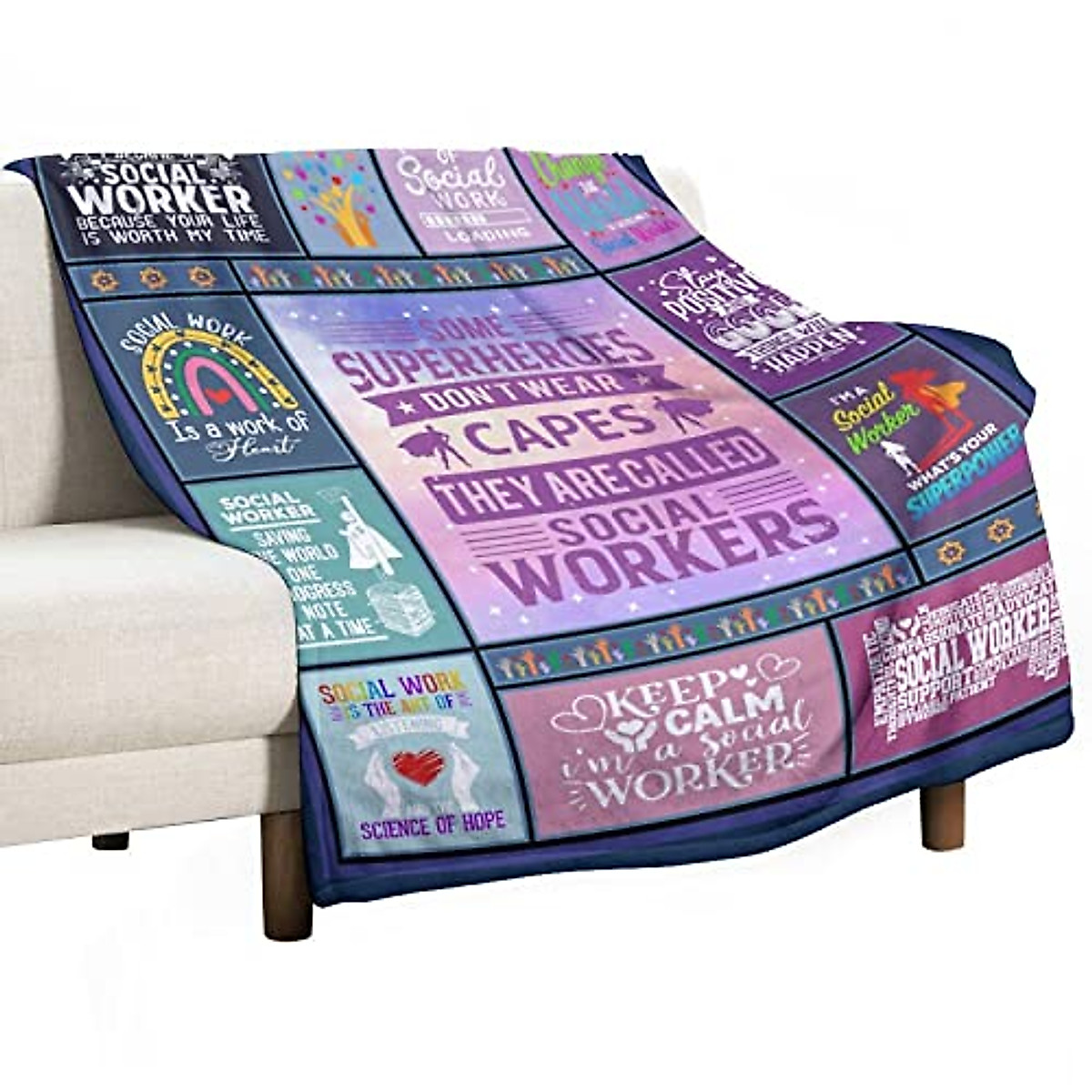 FTEFueie Social Worker Gifts Blanket, Social Worker Appreciation Gifts, Social Worker Gifts for Women, Social Worker Birthday Gifts, Social Work Month Gifts for Social Worker Throw Blanket 50"X60"