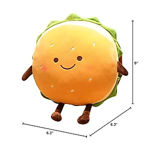 Goylmc Hamburger Plush Toy - Hamburger Stuffed Toys - Cute Food Plush Pillow - Room Decor Holiday Birthday for Kids Boys Girls (6")