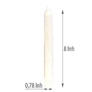 Tall 8-inch Marble Taper Dinner Natural Candles, Clean Burning, Smokeless (16 Count)