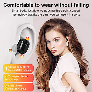 SLuB Wireless Earbuds, Bluetooth 5.0 Wireless Automatic Pairing Earphones,TWS Left and Right Separation Earbuds, Remaining Power Display (with Charging Box)（Black）