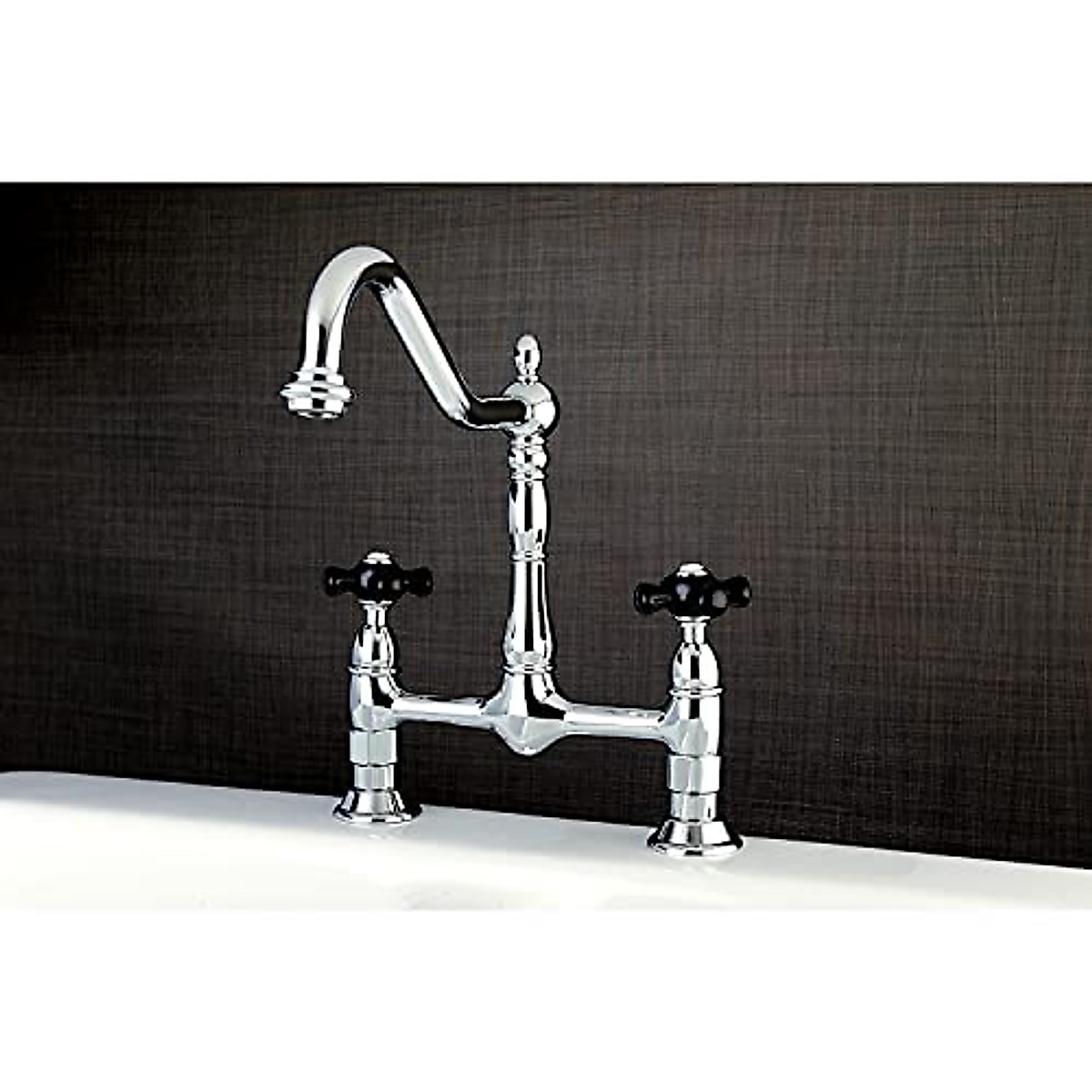 Kingston Brass KS1171PKX Duchess Bridge Kitchen Faucet, 8-3/4", Polished Chrome