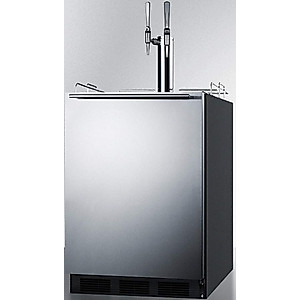 Summit Appliance SBC58BLBIADANCFTWIN 24" Wide Built-In Nitro Coffee Kegerator, ADA Compliant; 5.5 cu.ft. Capacity; Automatic Defrost; Stainless Steel Wrapped Door