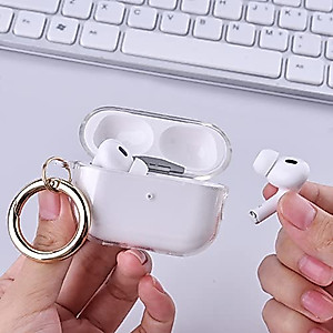 AIRSPO Airpods Pro 2nd Generation Case Cover, Clear Soft TPU Protective Cover Compatible with Apple AirPods Pro 2 Wireless Charging Case with Keychain and Lanyard (Clear)