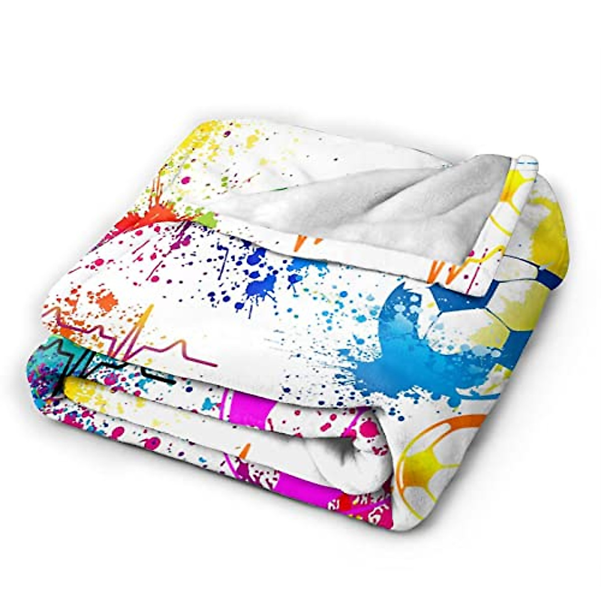 Soccer Blanket Sports Soccer Ball Throw Blanket Ultra Soft Flannel Blanket Gifts for Kids Adults 50"X40"