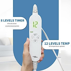 GOQOTOMO Full Weighted Electric Heating Pad for Back/Waist/Abdomen/Shoulder/Neck Pain and Cramps Relief - 2.3 lb Weighted with Auto-Shut Hot Heated Pad(12 * 24", LB002)