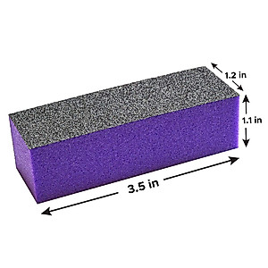 Karlash 10 Pcs Purple Black Nail Buffer Sanding Block Polisher Buffing File Nail Art Manicure Pedicure File 60/100 (Purple)