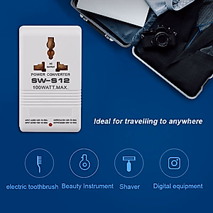 100W Power Converter AC110V/120V to 220V/240V Step-Up&Down Voltage Converter Travel Adapter Transformer