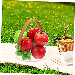 HANABASS Fruit Basket Snack Storage Basket Wicker Bread Basket Portable Storage Basket Footed Serving Bowl Footed Dessert Plates Fruit Bowl Wall Hanging Shopping Basket Plastic Cosmetic