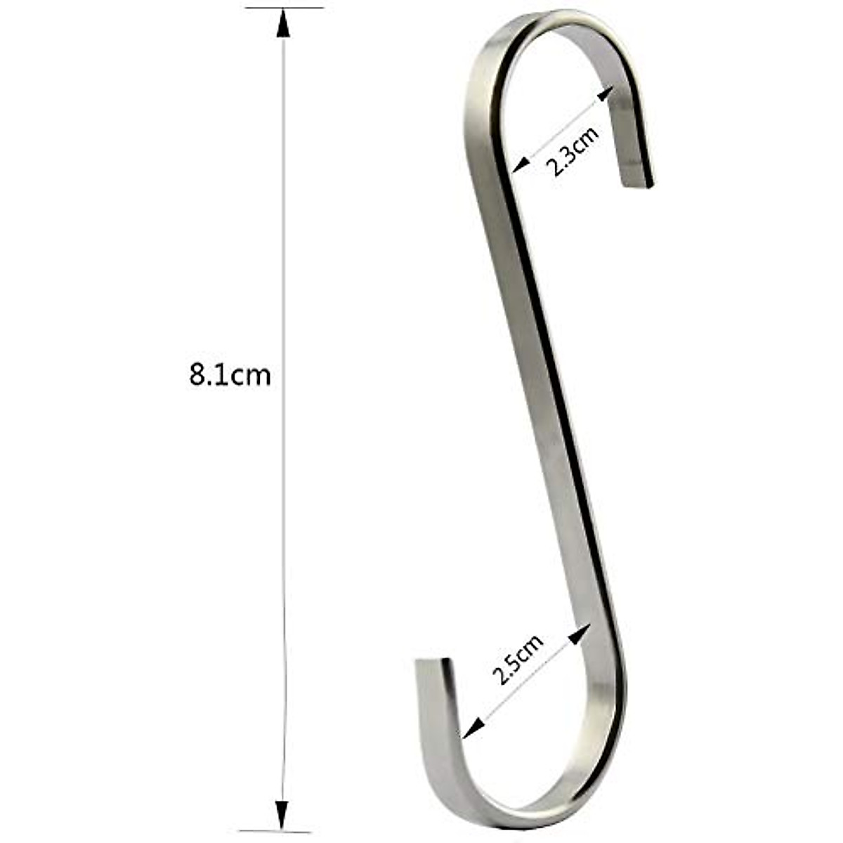 Lemonfilter 10 Pack S Shaped Hooks Stainless Steel S Hanging Hooks Heavy-Duty Hangers for Kitchen Bedroom and Office