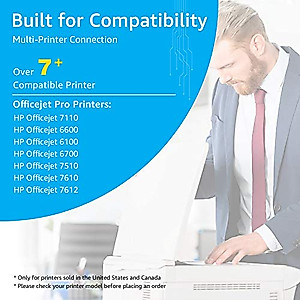 Palmtree Compatible Ink Cartridge Replacement for HP 932XL 933XL 932 933 for HP OfficeJet 6600 6700 6100 7110 7612 7510 7610 7620 Printer (Black, Cyan, Yellow, Magenta, 5 Combo Pack)