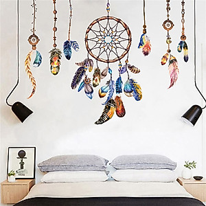 Dream Catcher Wall Stickers Decals,YXY LLC Dream Catcher Feathers Wall Stickers for Bedroom Kids Room Decoration (Dream Catcher)