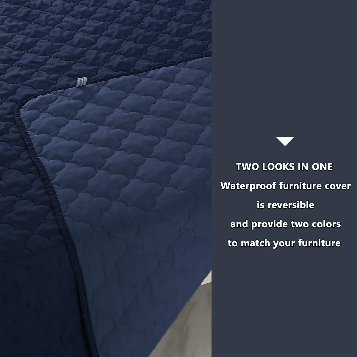 Dog Blankets for Couch Protection Waterproof Dog Bed Covers Pet Blanket Furniture Protector (Navy+Blue, 68"x82")