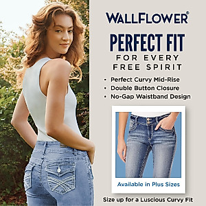 WallFlower Women's Luscious Curvy 17" Capri Mid-Rise Insta Stretch Juniors (Standard and Plus), Betsy, 9