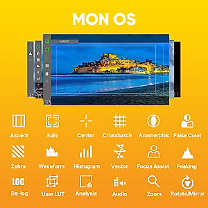 Osee T5+ 5.5 Inch Daylight Visible 1000nits DSLR Camera Field Monitor with 3D LUT HDR Wide Color Gamut Video Monitor 4K-HDMI Expose Focus Assist DC Input Output One-Key Operation