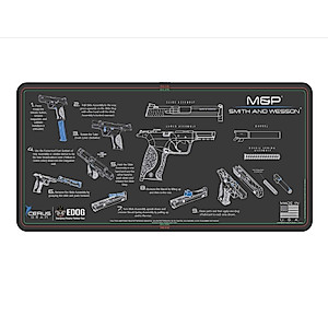EDOG USA Compatible for Smith & Wesso S&W M&P - Instructional Step by Step Field Stripping Heavy Duty Cleaning 12x27 Padded Gun- Work Surface Protector Mat Solvent & Oil Resistant