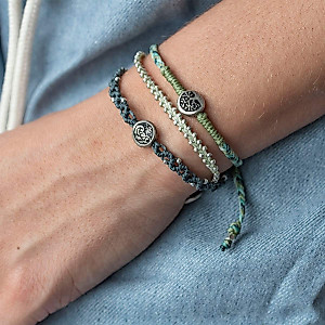 Wakami New World Handmade Boho Friendship Bracelets Set of 3 | Braided Indie for Women and Men | Handmade by Artisans, Waterproof Waxed Thread, Glass Beads