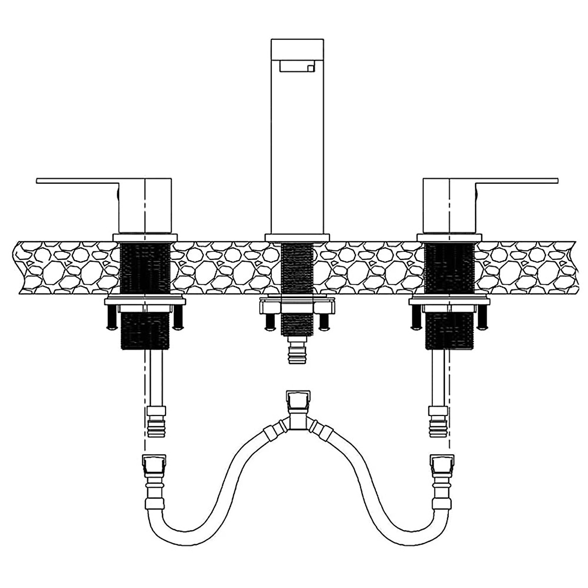 Weirun Replacement Part Quick Connect Hose for Bathtub Tub Filler Bathroom 3 Hole Sink Vanity Widespread Faucet Double Handle Mixer Tap,Black