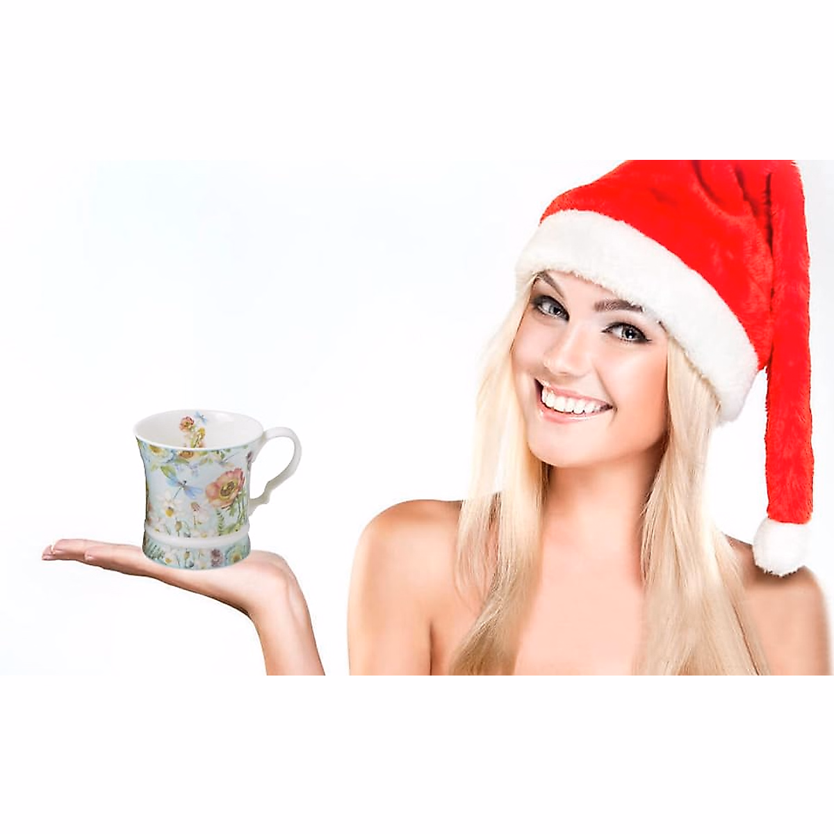 Lightahead® Elegent Bone China Unique Set Of Two Coffee Mugs 10 oz each cup set in attractive gift box elegant floral design