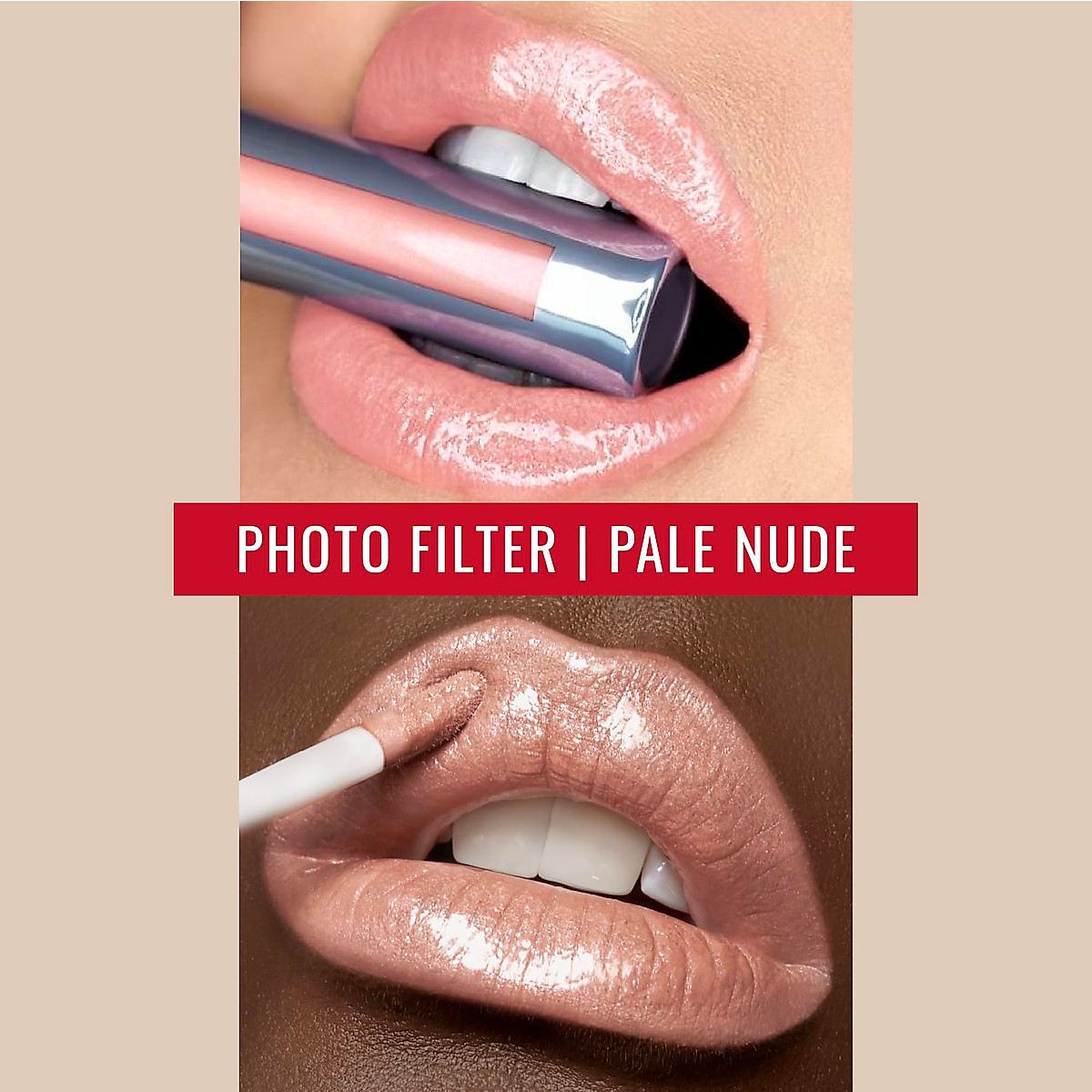 Runway Rogue LuxGloss Lip Gloss, High-Pigment Shimmer Pale-Nude Lip Gloss, ‘Photo Filter’