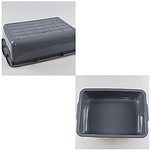 Esdiplot 32 L Large Bus Tubs, Plastic Commercial Utility Bus Box, Gray, 4-Pack