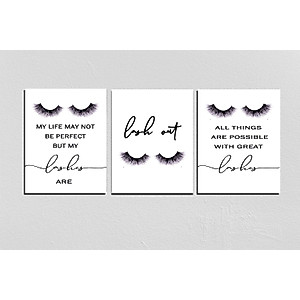 Lash out,Eyelashes Prints Set,Set Of 3,Lashes Print,Lash Decor,Beauty Salon Decor,Lashes Studio,Lash room decor,My life may not be perfect 11X14inch Noframed