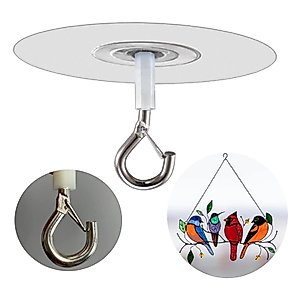 Adhesive Ceiling Hooks, Sticky Hooks for Hanging, Drill Free Hanging Ceiling Hook, Heavy Duty Ceiling Hooks for Hanging Plants, Drop Ceiling Hooks for Lantern, String Lights, Wind Chime