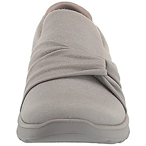 BZees Women's Glimmer Slip-Ons Loafer, Silver Smoke Shimmer, 6.5 Wide