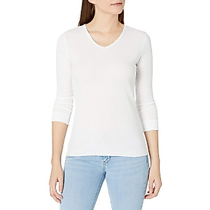 Fruit of the Loom Women's Micro Waffle Thermal V-Neck, White, 3X