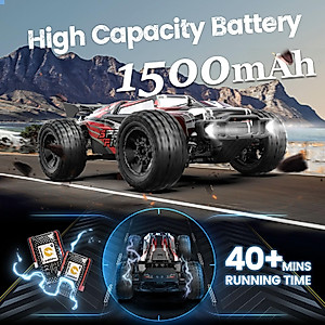 DEERC 9206E DIY Extra Shell 1:10 Scale Large RC Cars,48+ KM/H Hobby Grade High Speed Remote Control Car for Adults Boys,All Terrain 4WD 2.4GHz Off Road Monster RC Truck with 2 Battery for 40+ Min Play