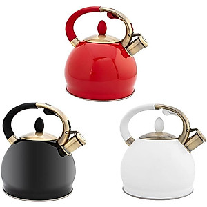 Tea Kettle Stovetop Whistling Teapot 3.5L Stainless Steel Kettle High Capacity Gas Whistle Kettle Induction Cooker Teapot Thicken Kettle Whistling Kettle Whistle Kettle Stove Top Kettle (Color : Red