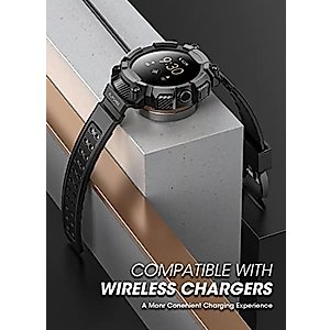 SUPCASE Unicorn Beetle Pro Series Case for Google Pixel Watch 41mm (2022), Rugged Protective Case with Strap Band (Black)