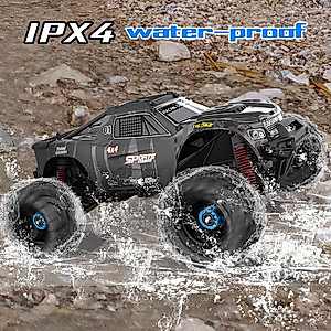 FUUY RC Cars for Adults 1:10 Large Remote Control Car 45KPH High-Speed RC Truck with 2 Batteries All Terrain Waterproof Off Road Fast RC Car with 550 Power Motor Toys Gift for Youth