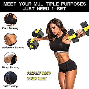 Adjustable Weights Dumbbells Set,Non-Rolling Adjustable Dumbbell/BarbellSet, Free Weights Dumbbells Set With Connecting,Hexagon,Dumbbell Weights Set for Home Gym, Fitness Equipment for Men Women (20lbs)