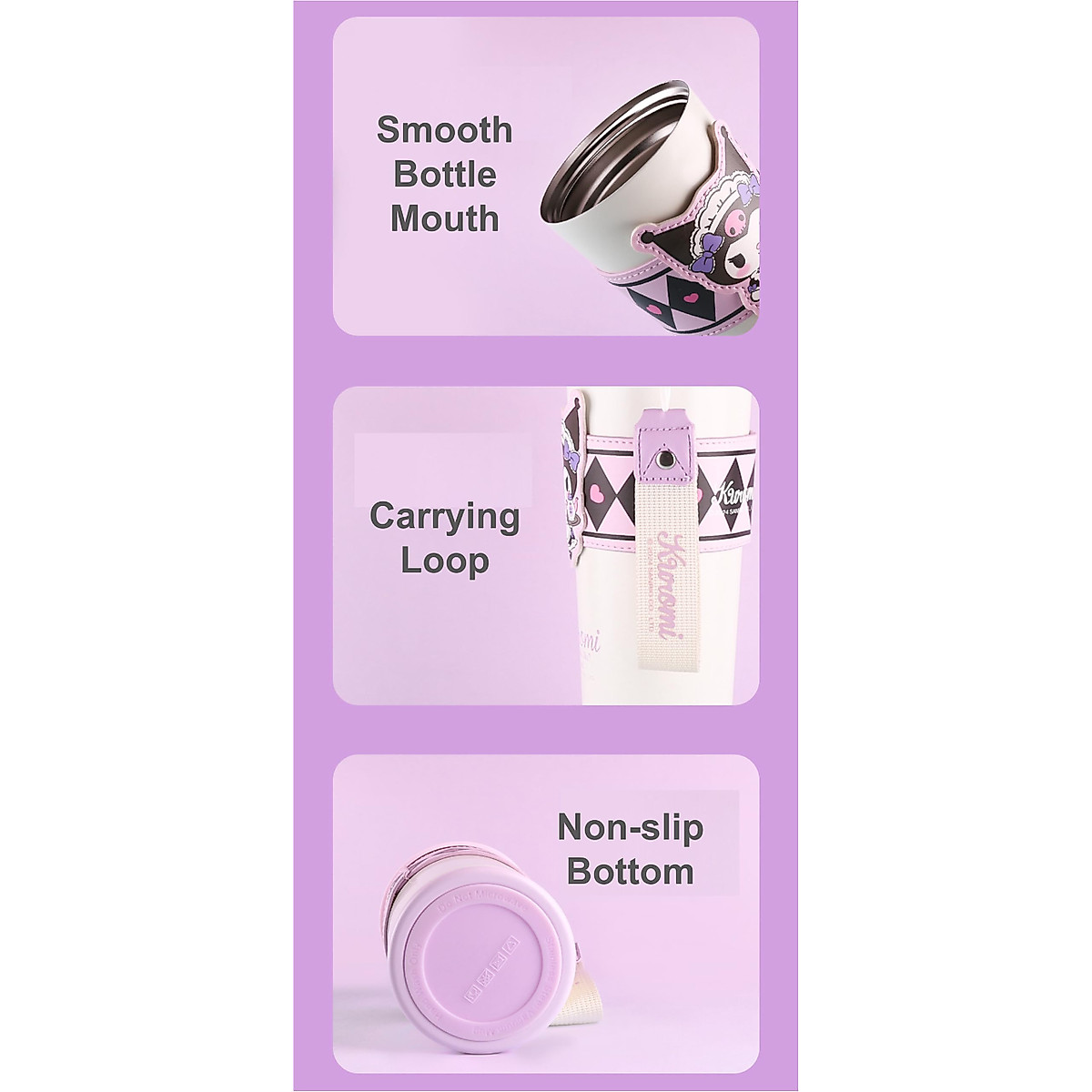 Many Rainbows Cinnamoroll Tumbler Coffee Cup with Cover & Carrying Loop 520ml