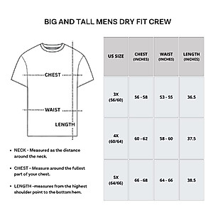 3 Pack: Men’s Big and Tall Tech Stretch Short Sleeve Crew Quick Dry Fit T-Shirt Wicking Active Athletic Gym Top Size Clothes Lounge Sleep Running Essentials Basketball Workout Tee- Set 9, 4XLT