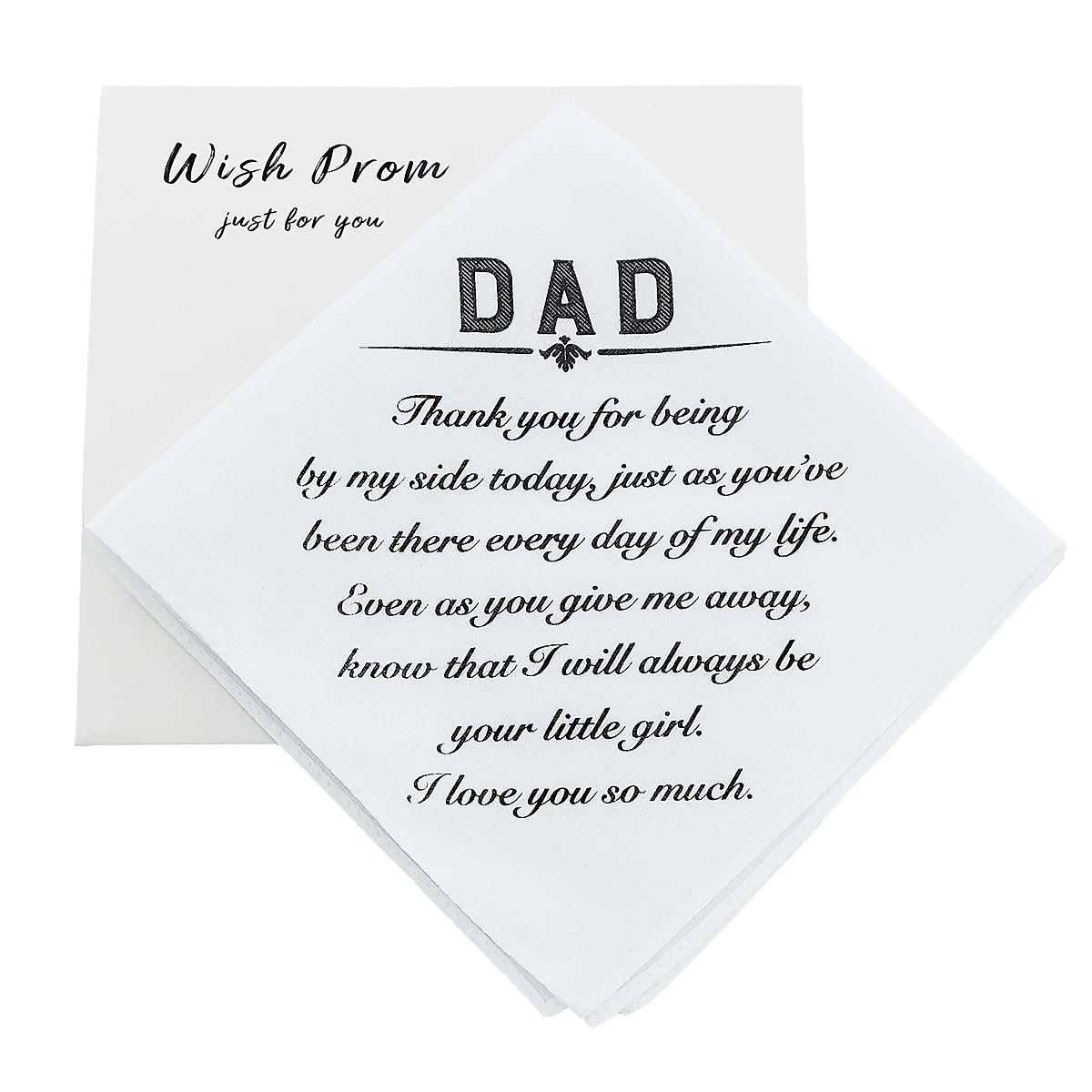 Father Of The Bride Handkerchief Gifts To Dad Wedding Gift From Daughter, White Handkerchiefs For Bridal's Father, Wedding Keepsake For Perfect Moments