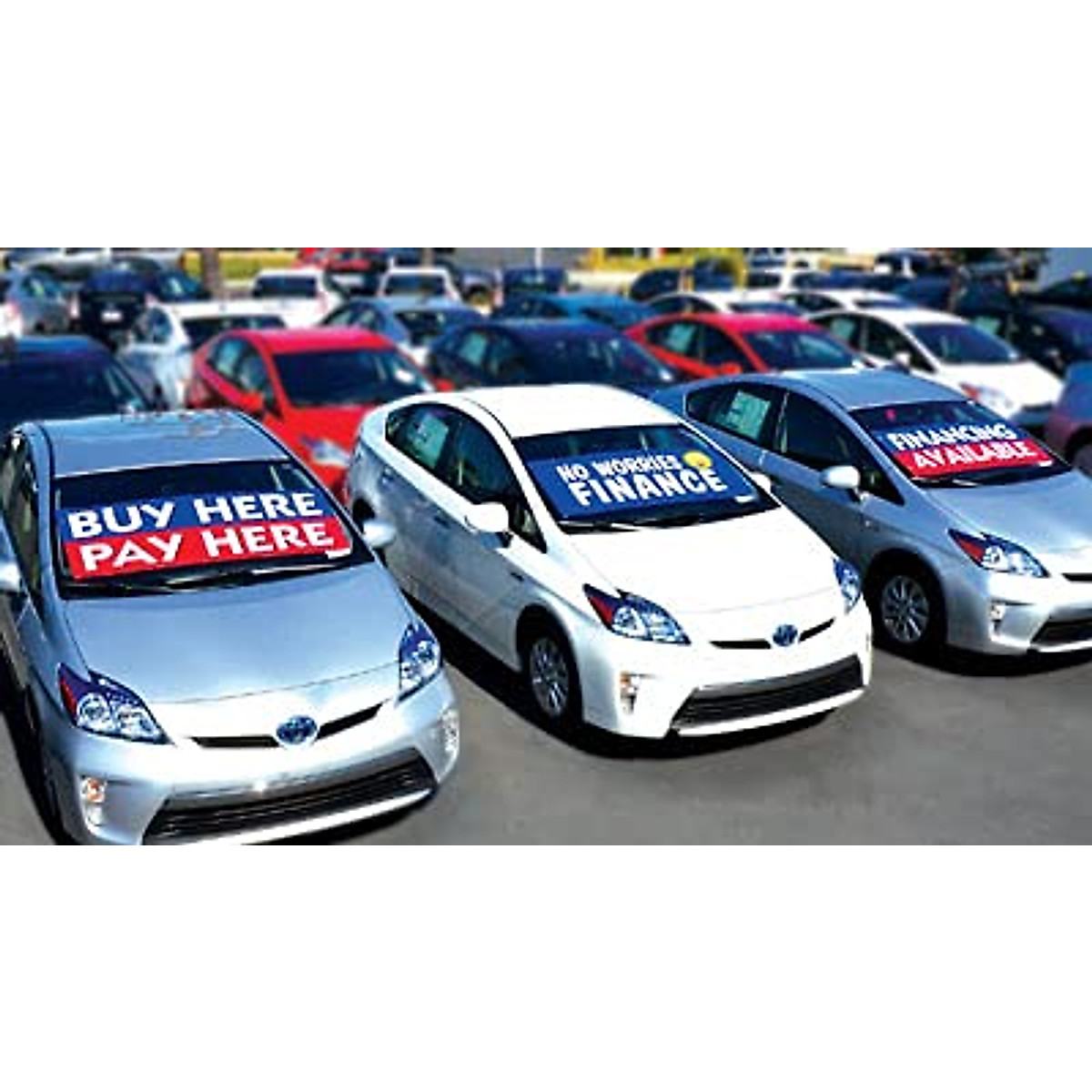 EZ LETTERING FINANCING AVAILABLE BUCKO WINDSHEILD BANNER HEAVY DUTY VINYL WEATHERPROOF 20in x 50in CAR DEALERSHIP AUTOMOTIVE LOT ADVERTISING