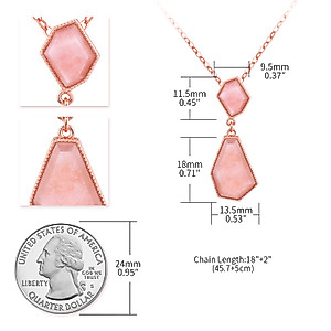 CCmfgjew 18K Handmade Pendant Necklace for Women, Gold Plated Geometry Dainty Solitaire Fashion Pendant Necklaces for Birthday Anniversary Jewelry Gift for Women Wife (Pink)