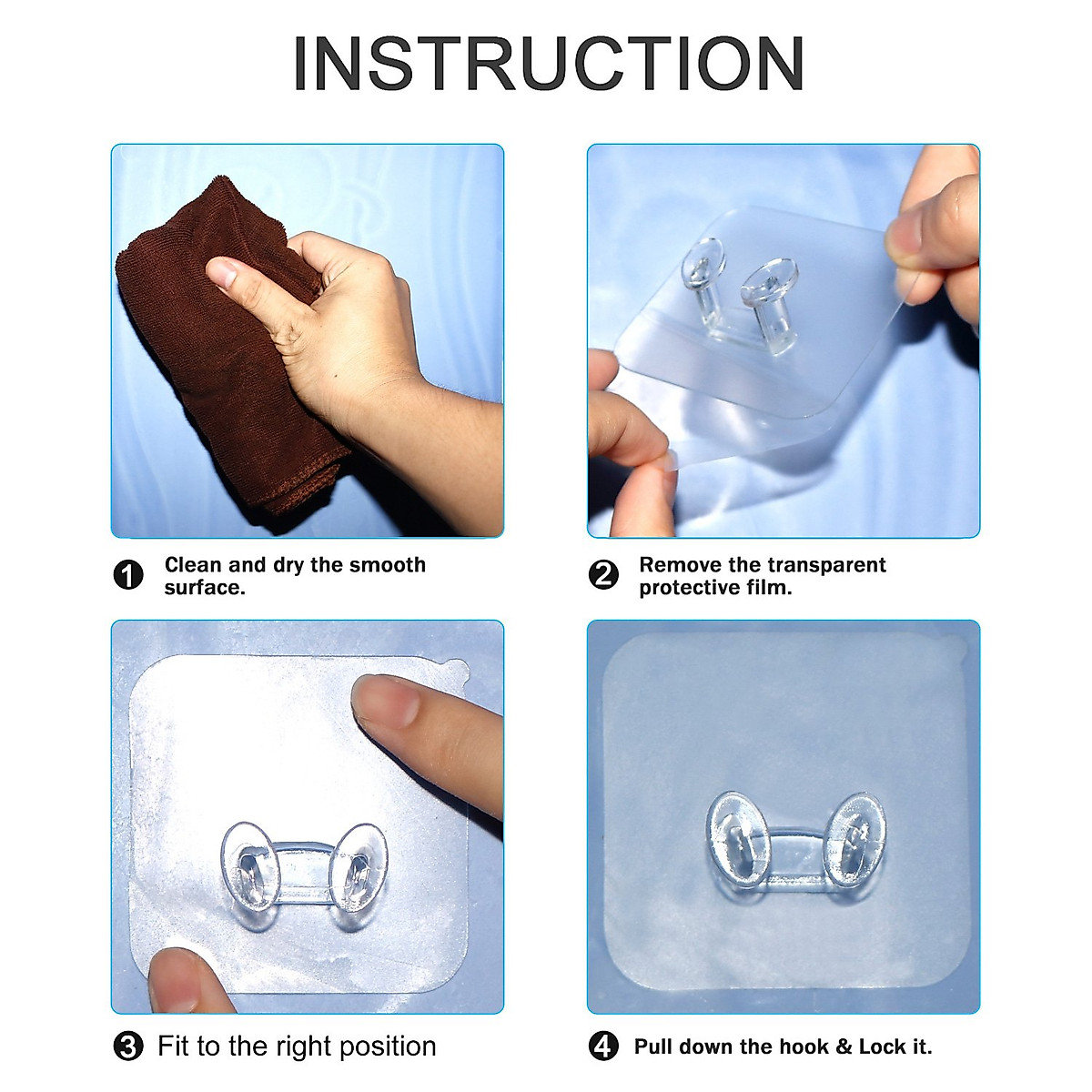 Strong Plug Hook Multi Purpose Transparent Plastic Pasting Phone Towel Hook, Sticking Ceiling Hanger Hook Wall Mounted Heavy Duty Key Kitchen Robe Hook, Best for Smooth Surface (12 PCS)