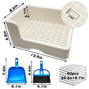BNOSDM Bunny Litter Box with Tray Dwarf Rabbit Cage Potty Trainer Corner Small Animal Toilet Plastic Detachable Pet Guinea Pig Litter Pan Bedding Box for Chinchillas Galesaurs Ferret