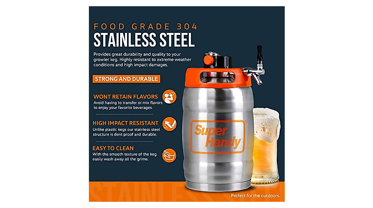 SuperHandy Portable Beer Keg Growler - 170 oz
