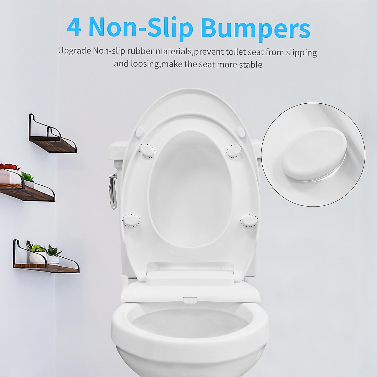 Toilet Bidet Seat Elongated, Non-Electric Bidet Seat, Swash Seat with Adjustable Water and Dual Nozzle System for Bathroom, Easy Installation, White Bidet Attachment