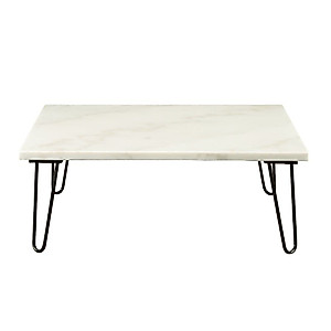 ACME Furniture Coffee Table, White Marble and Black