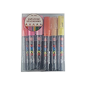 Posca Paint Marker Pen 21 Colors set Extra Fine Point (PC-1M),w/ japanese stationery original pan case (PC-1M21C)