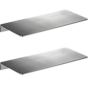 Melairy Brushed Corner Shelves, Shower Shelf Shelf no Drilling Shower Basket Caddy Shower Organiser Storage Aluminum Silver 7.87inch