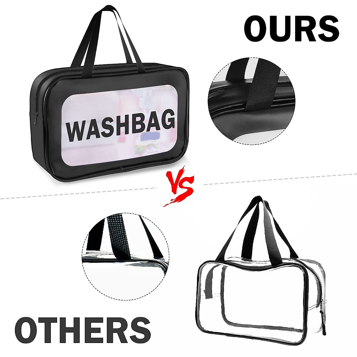 Hysagtek 4 Pcs Waterproof Toiletry Bag Set for Women Men, Clear Makeup Bags with Zipper, Cosmetic Travel Bags for Toiletries, Skincare Products, Travel Accessories