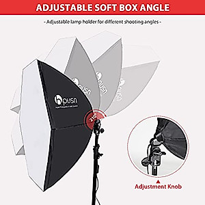 VICIALL HPUSN Softbox Lighting Kit 2x76x76cm Photography Continuous Lighting System Photo Studio Equipment with 2pcs E27 Socket 85W 5400K Bulbs for Filming Model Portrait Product Fashion Photography