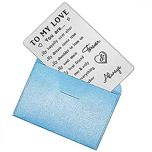 TANWIH To My Love Wallet Card Gifts, 10 Reasons Why I Love You, Romantic Anniversary Cards Gift for Her Him, Wedding Christmas Presents