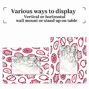 Abstract Fruit Pattern 8x10 Picture Frame, Red Line Wooden Photo Frames for Tabletop and Wall Display, Picture Frame Home Office Decor