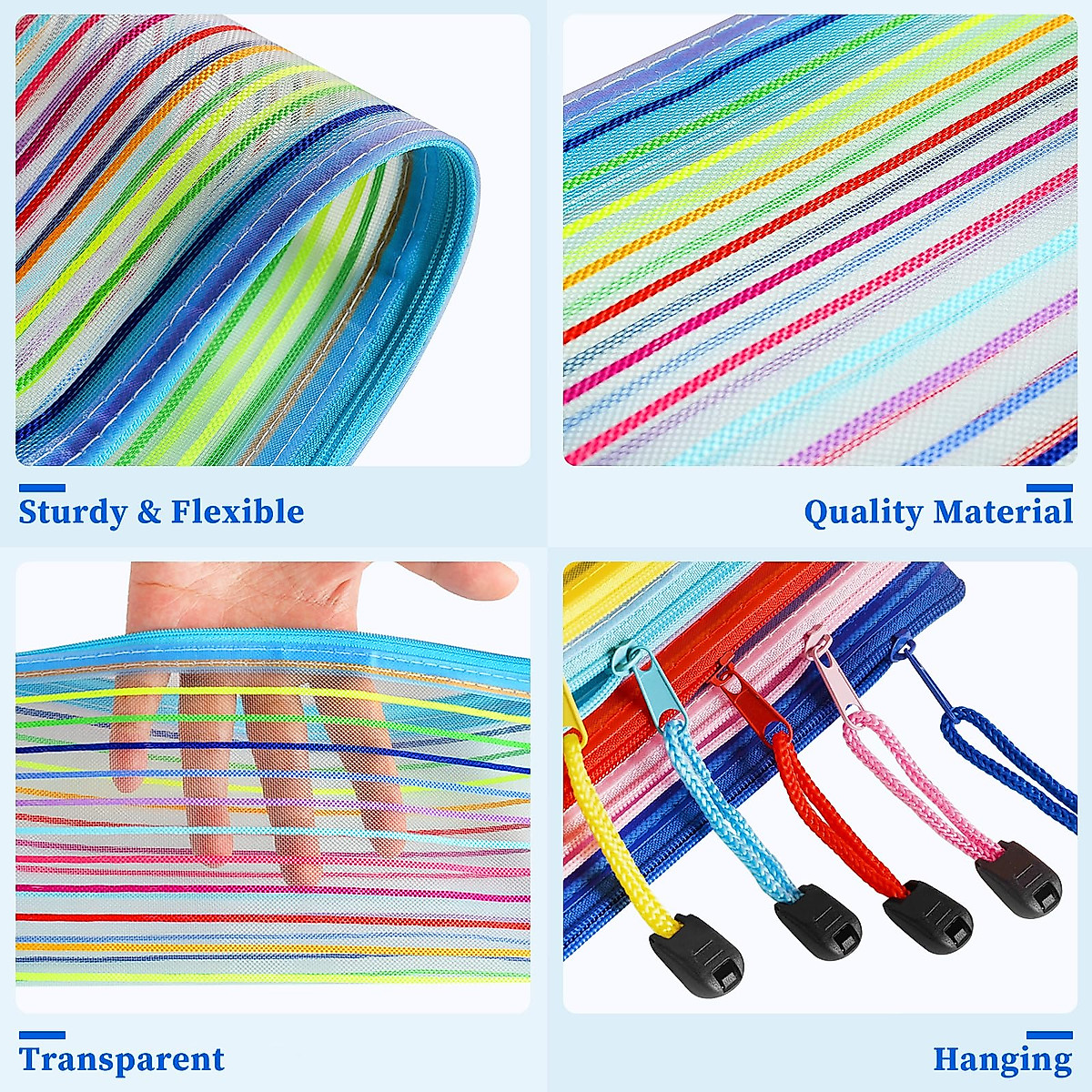 TooyBing 80 Pcs Pencil Pouches Bulk, 10 Color Mesh Zipper Pouch Pencil Case, 9x4.7 inches Small Zipper Pencil Bags for Office/School/Home Organization Supplies, Multipurpose Travel Storage Bags